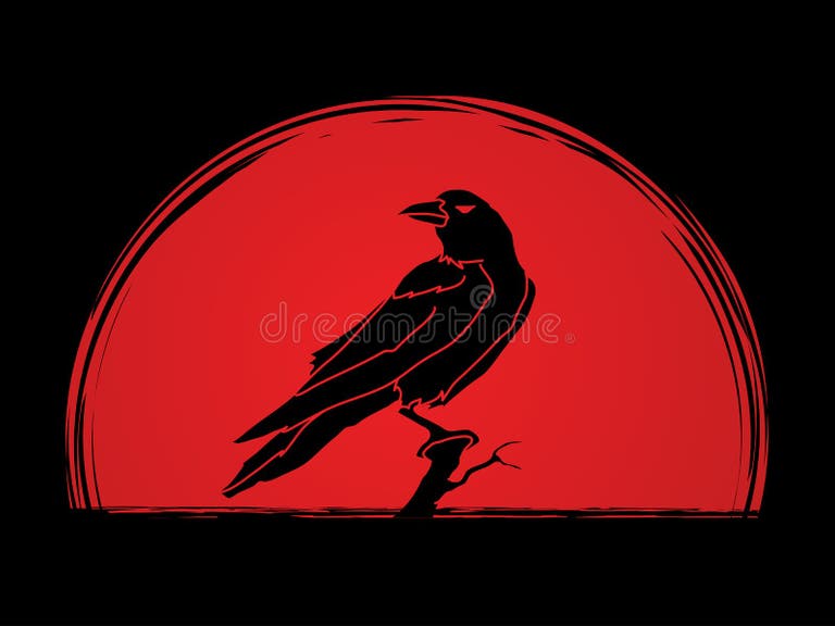 Crow Standing Graphic Vector. Stock Vector - Illustration of beak ...