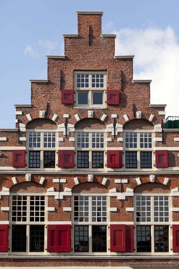Crow-stepped Gable in Leiden, Netherlands Editorial Photo - Image of ...