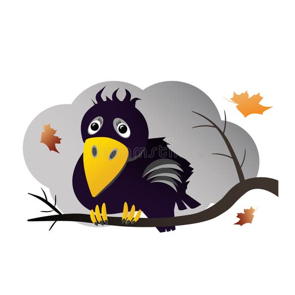 Cartoon Crow Sitting Tree Stock Illustrations – 181 Cartoon Crow Sitting Tree Stock ...