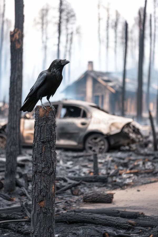 Crow Tree Stump Wings Grain Patterns Stock Illustration - Illustration ...