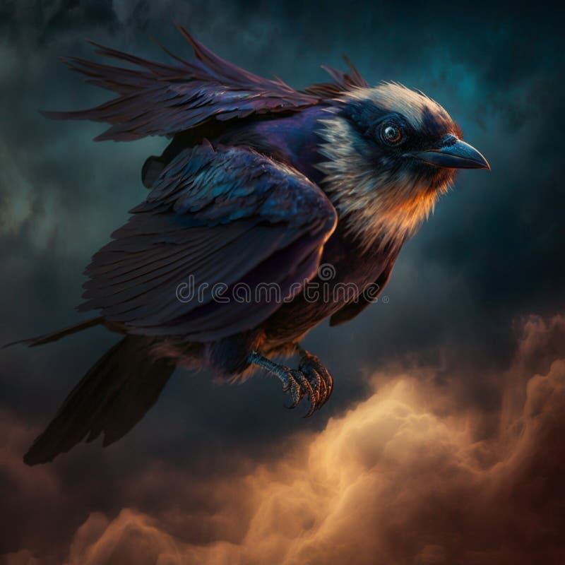Crow Trying To Fly Ai Generative Stock Illustration - Illustration of ...