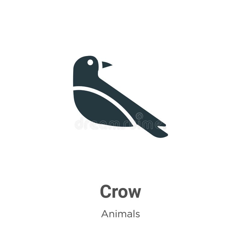 Crow Vector Icon on White Background. Flat Vector Crow Icon Symbol Sign ...