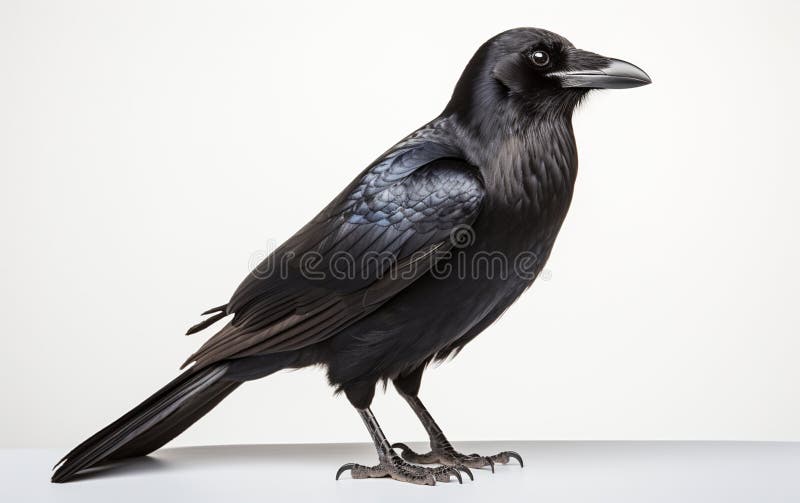A Crow on White Background -Generative Ai Stock Illustration ...