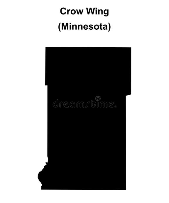 Crow Wing outline map stock vector. Illustration of wing - 361610135