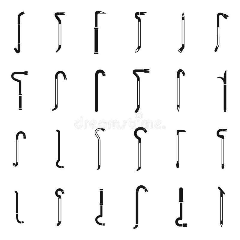 Crowbar Icons Set Simple Vector. Breaking Equipment Stock Illustration ...