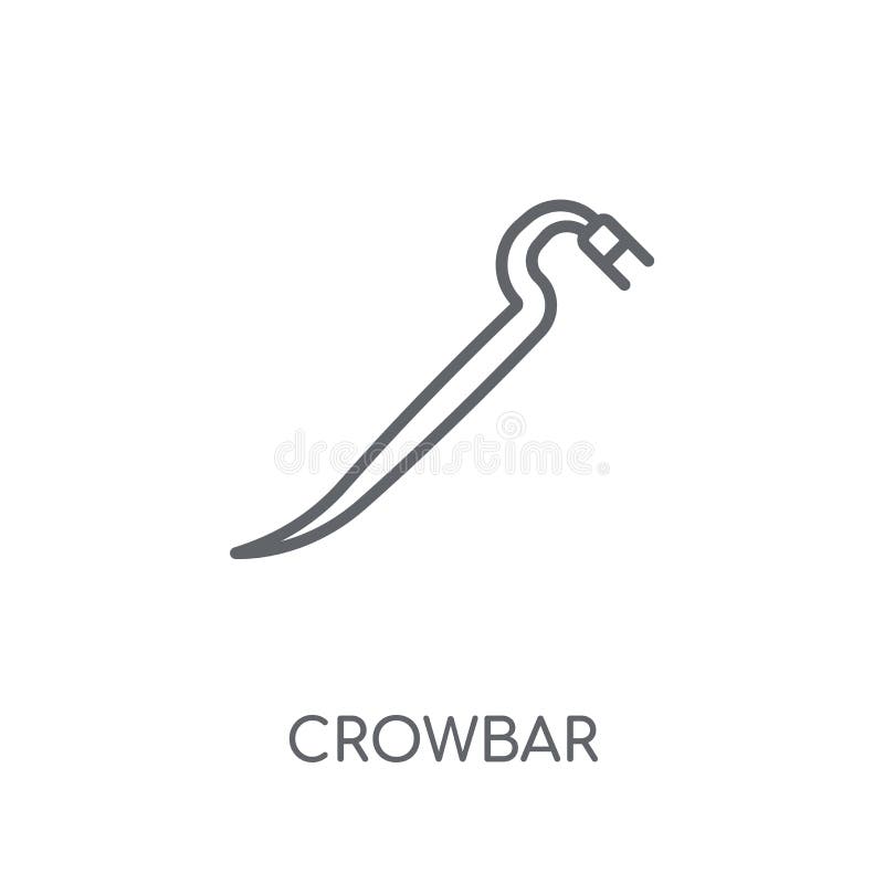 Linear Crowbar Icon from Construction Tools Outline Collection. Thin ...