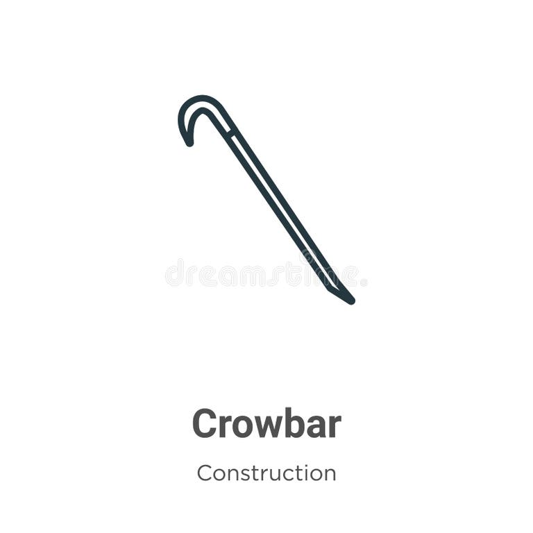 Crowbar Outline Vector Icon. Thin Line Black Crowbar Icon, Flat Vector ...