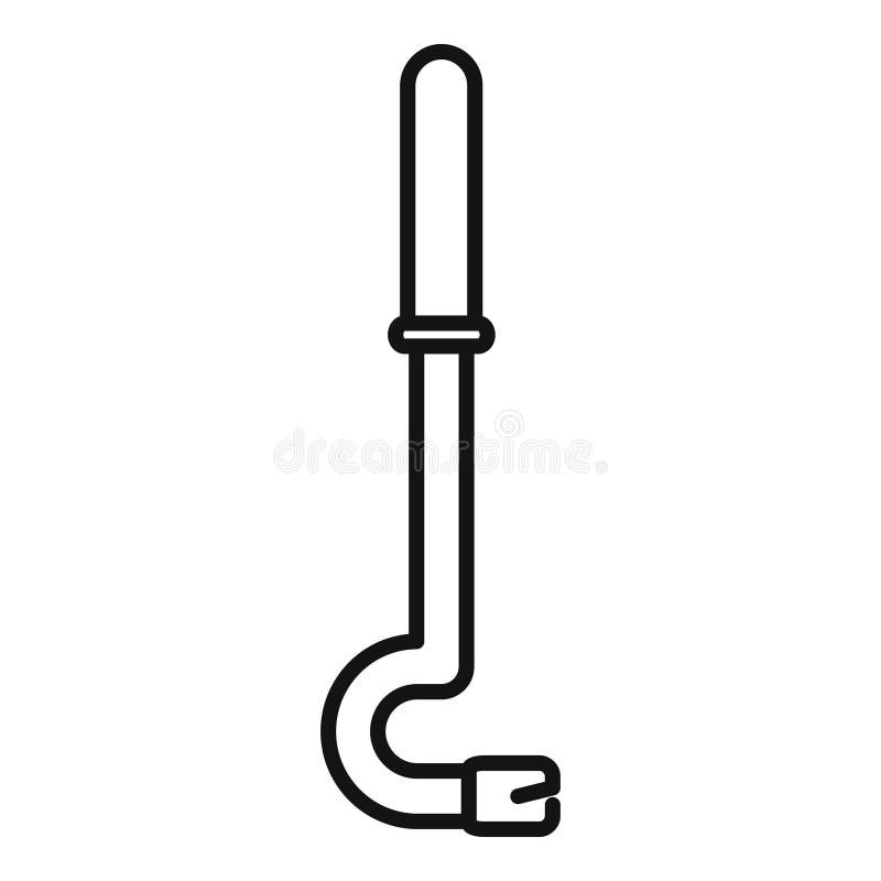Crowbar Tool Forcing Open Object Outline Icon Stock Illustration ...