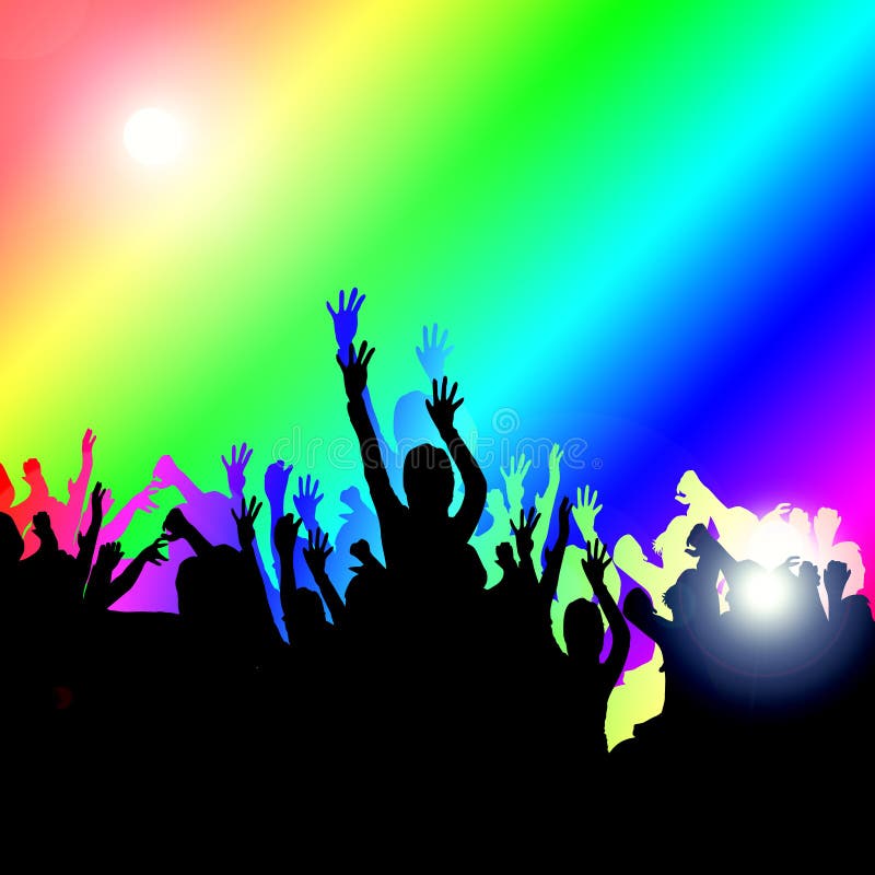 Crowd stock illustration. Illustration of lights, colour - 3400088