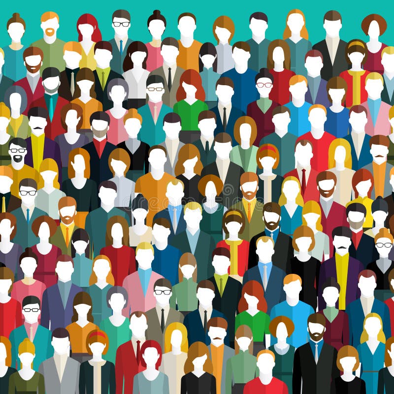 The Crowd of Abstract People. Stock Vector - Illustration of cartoon ...