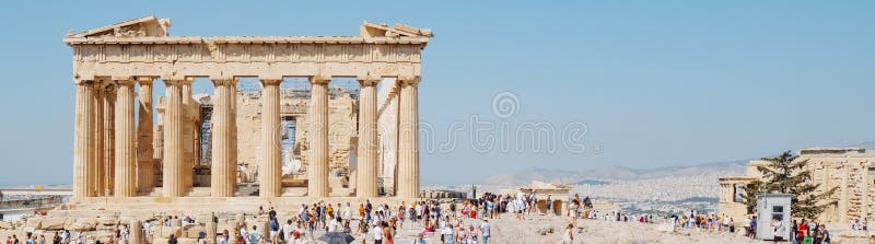 A Crowd in the Acropolis of Athens, Greece Editorial Photo - Image of ...