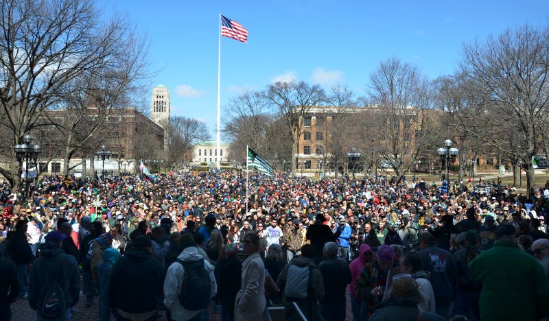 Crowd at Ann Arbor Hash Bash 2014 Editorial Photo - Image of legalize ...