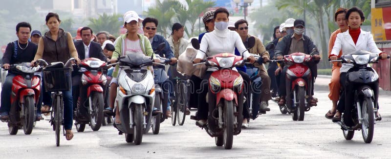 Crowd on asian street editorial photography. Image of saigon - 4949842