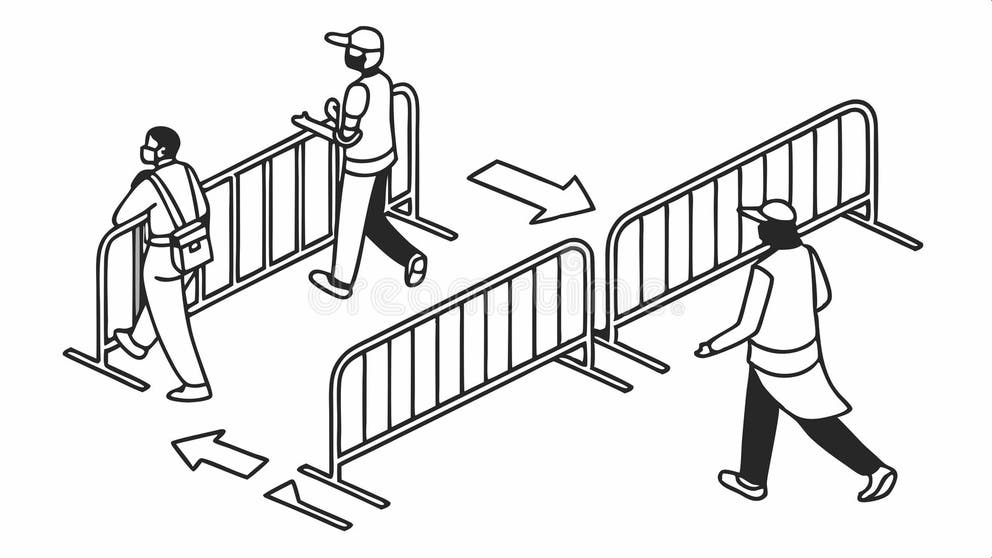 Crowd Barriers Vector, Event Management and Security Design Element ...