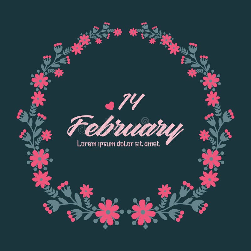 Crowd of Beautiful Leaf and Flower Frame, for 14 February Poster ...