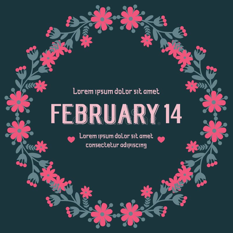 Crowd of Beautiful Leaf and Flower Frame, for 14 February Poster ...