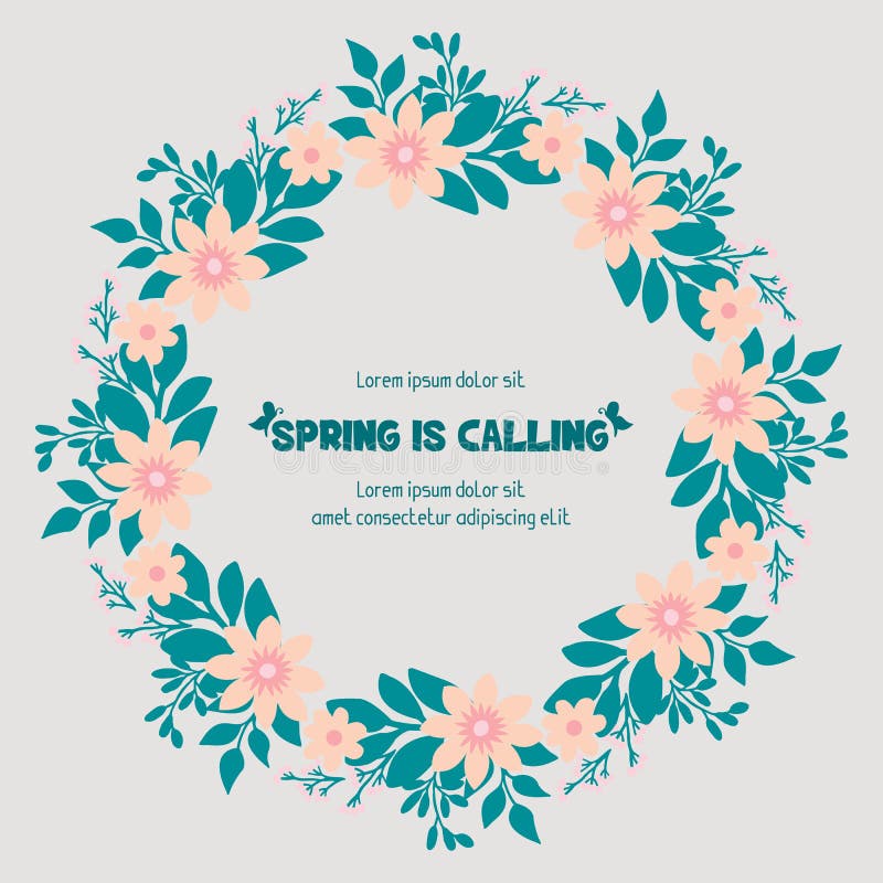 Crowd of Beautiful Leaf and Flower Frame, for Spring Calling Greeting ...