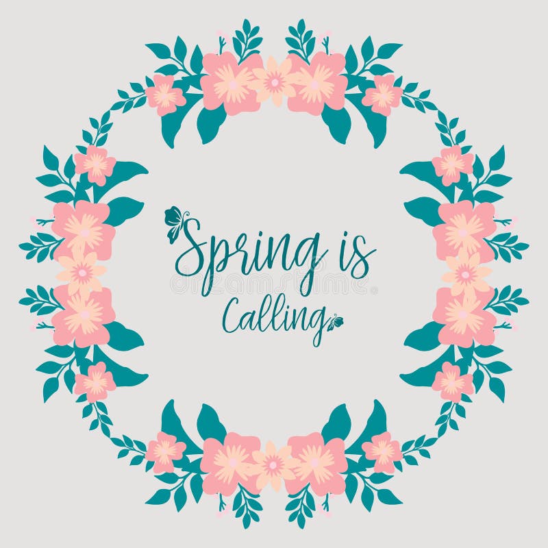 Crowd of Beautiful Leaf and Flower Frame, for Spring Calling Greeting ...