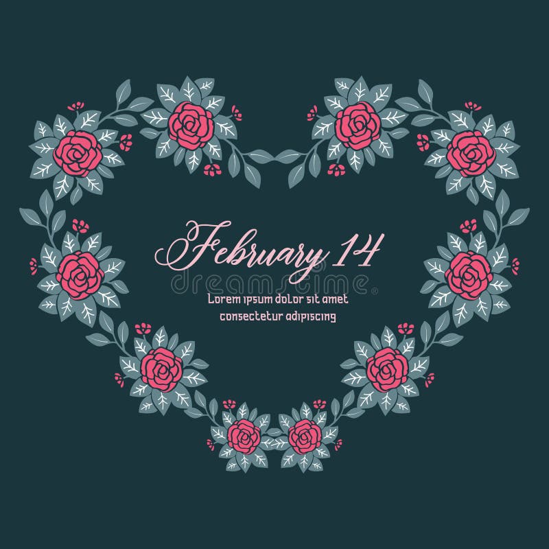 Crowd of Beautiful Leaf and Rose Flower Frame, for 14 February ...