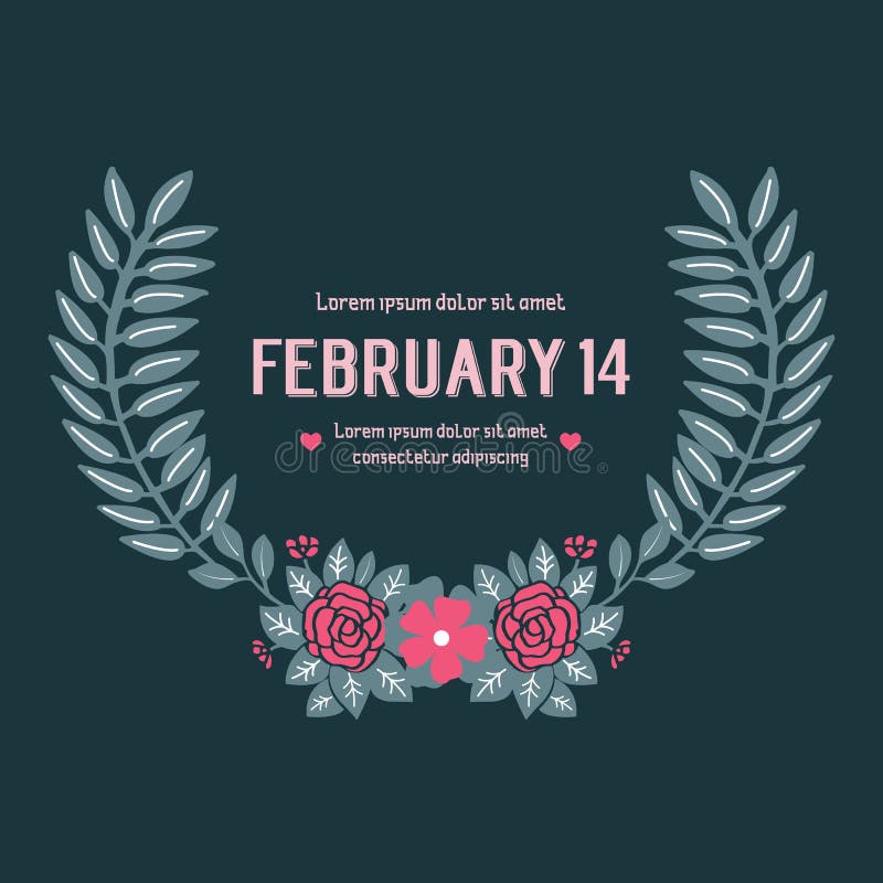 Crowd of Beautiful Leaf and Rose Flower Frame, for 14 February ...