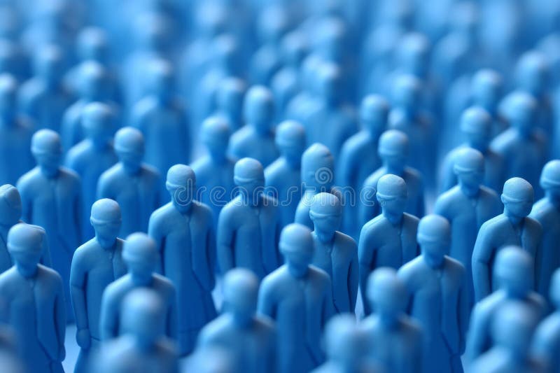 A Crowd of Blue People. Business Team Community and Networking Stock ...