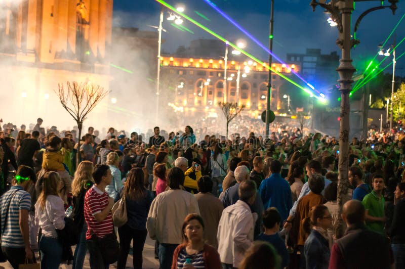 Spotlight Bucharest International Light Festival Editorial Stock Photo ...