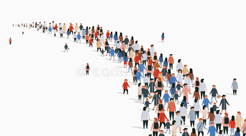 Crowd of Buisness People Standing in a Line. People Crowd Stock Vector ...