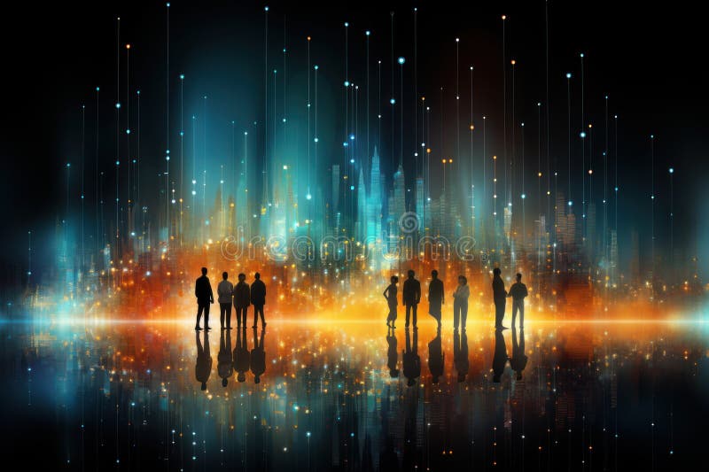 Crowd of Business People Walking in Office Fast Moving .Generative AI ...