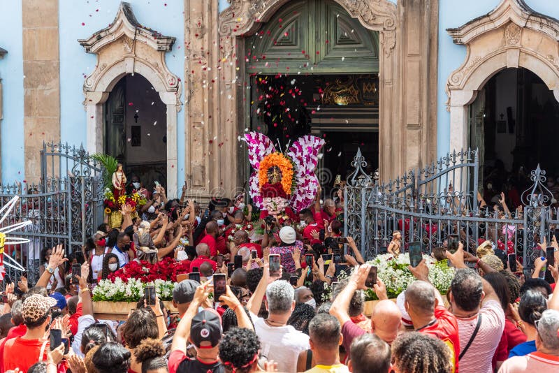 Crowd of Catholics Saluting the Image of Santa Barbara Leaving the ... Crowd of Catholics Saluting the Image of Santa Barbara Leaving the ...