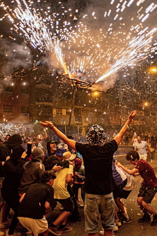 Fireworks Exploding Over the Ocean at Night Stock Photo - Image of ...