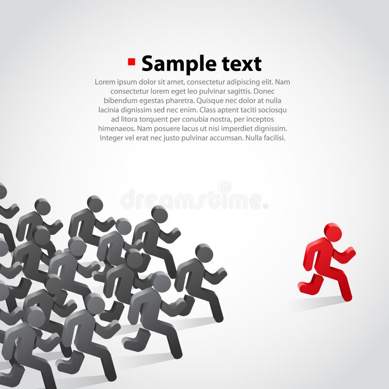 Crowd chasing leader stock vector. Illustration of plan - 50062556