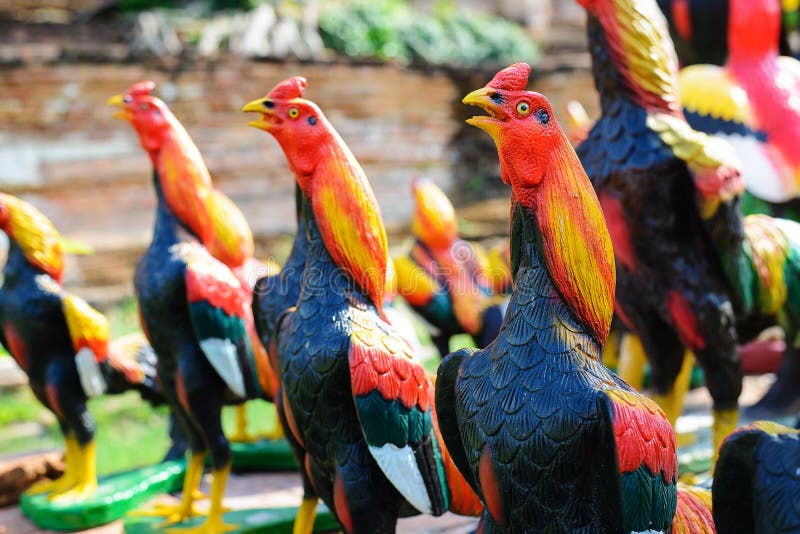 Chicken Crowd Statue for Fullfill One S Obligations Stock Photo - Image ...