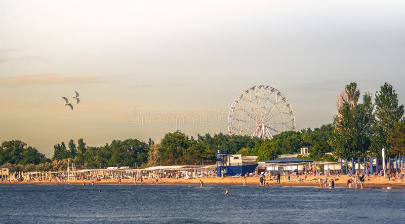 City Sandy Beach in Anapa, Russia Editorial Stock Image - Image of ...