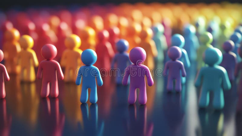 Crowd of Colorful People Figures Represents Diversity and Unity Concept ...
