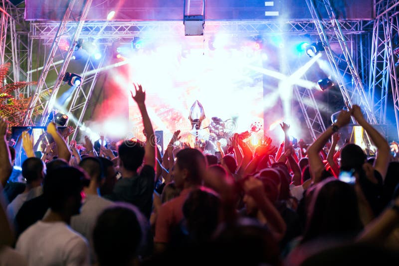 Crowd in a concert stock image. Image of show, nightclub - 99633127