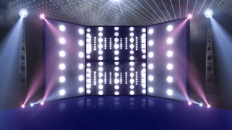 A Concert Stage with a Vibrant Red and Blue Light Show, Featuring a ...