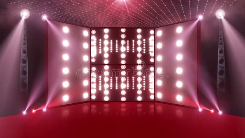 A Concert Stage with a Vibrant Red and Blue Light Show, Featuring a ...