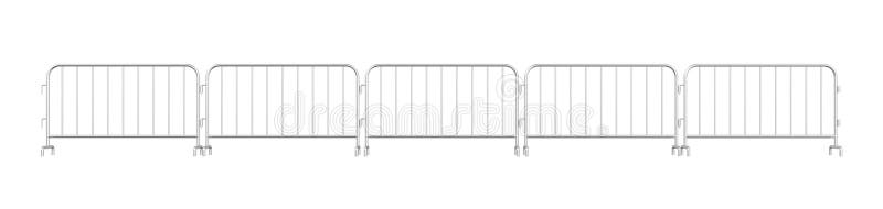 Crowd Barrier Isolated on White. 3D Illustration Stock Illustration ...