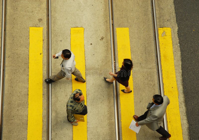 Crowd Crossing editorial stock image. Image of city, striped - 1263499
