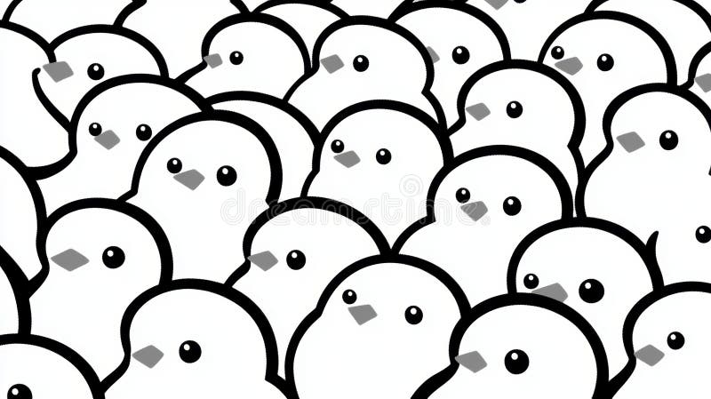Crowd of Cute Chicks stock illustration. Illustration of kawaii - 367526132
