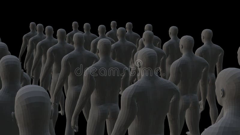 Crowd of 3d People. 3D Illustration Stock Illustration - Illustration ...
