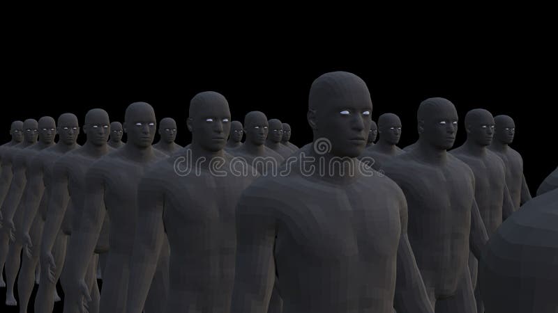 Crowd of 3d People. 3D Illustration Stock Illustration - Illustration ...