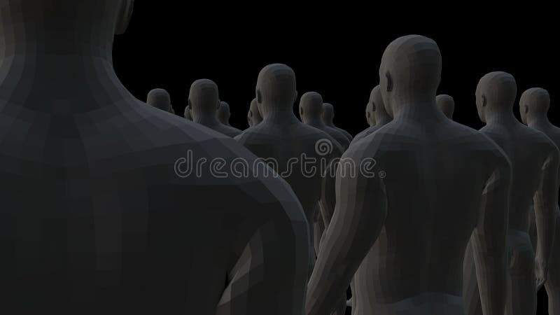 Crowd of 3d People. 3D Illustration Stock Illustration - Illustration ...
