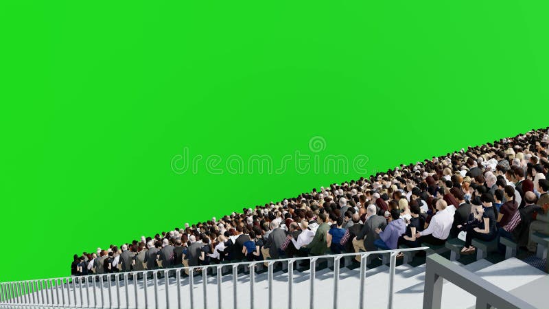 Green Screen Aerial View of the 3D Crowd on Two Story Stadium Stock ...