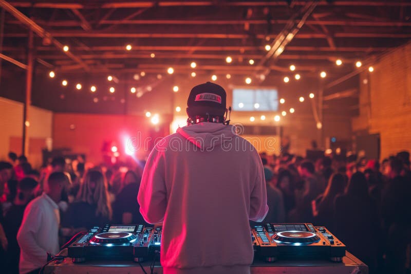 Crowd Dances Joyfully As a DJ Creates an Electrifying Atmosphere in a ...