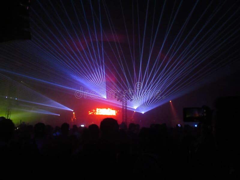 Crowd Dancing in Front of a Music Stage. Stock Image - Image of crowd ...