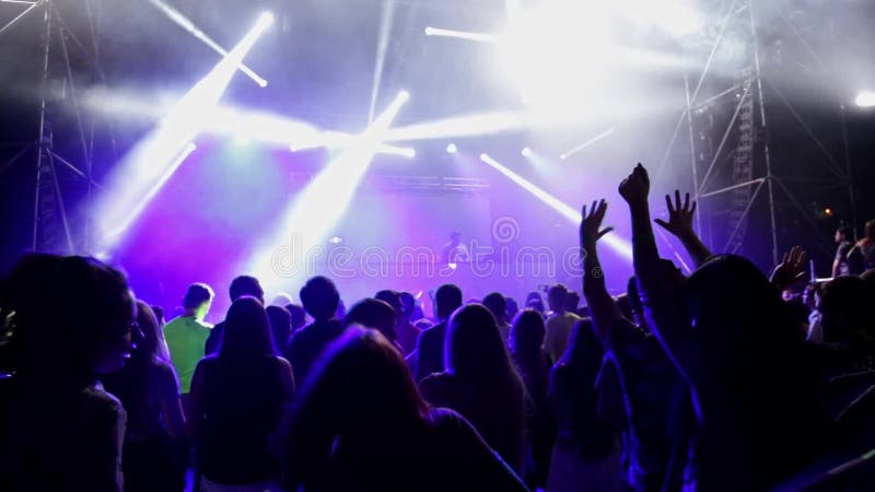 Crowd Dancing at Music Concert. Close-up Stock Footage - Video of city ...