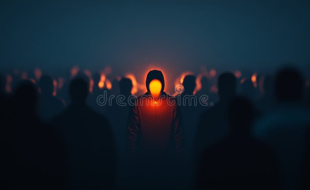 Among a Crowd of Dark Forms, a Luminous Person is Readily Apparent ...