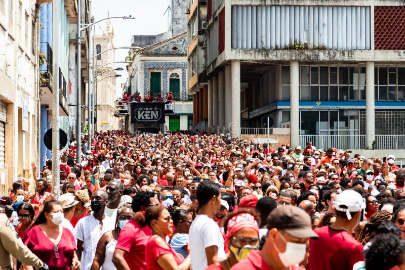 Crowd of Catholics are Saluting the Image of a Saint Editorial Stock ...