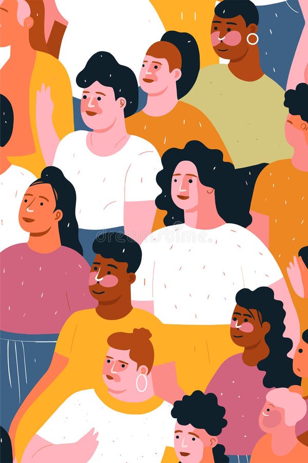 Crowd of Different People. Vector Illustration in Flat Cartoon Style ...